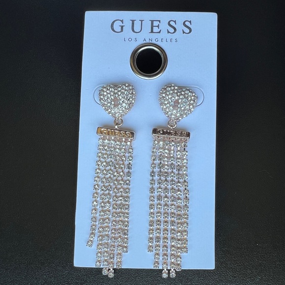 Guess | Jewelry | Guess Gold Crystal Valentines Heart Locket Fringe ...